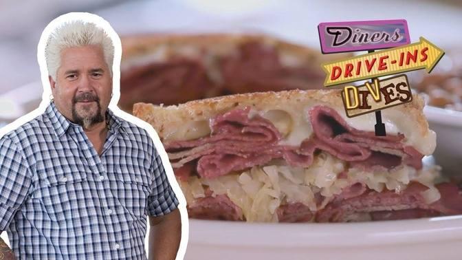 Guy Fieri Eats a Hot Pastrami Sandwich | Diners, Drive-Ins and Dives ...